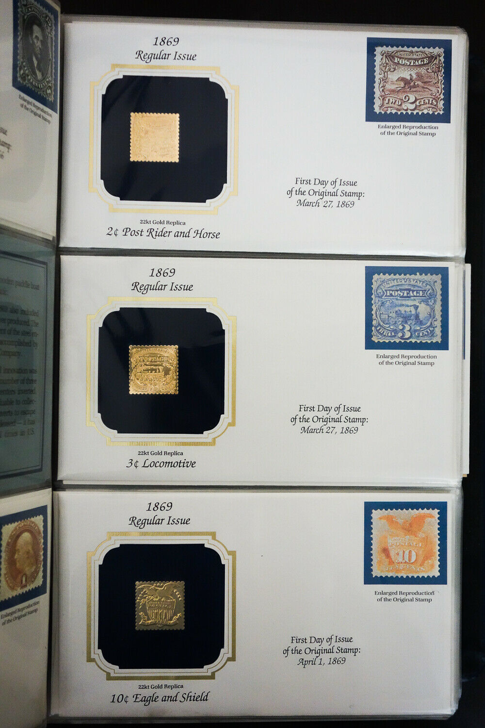 US Collection of 22kt Golden Stamp Replicas / HipStamp