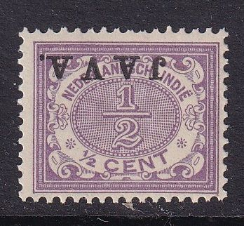 Netherlands Indies #81a MNH 1908 JAVA inverted overprint numerals 1/2c ...