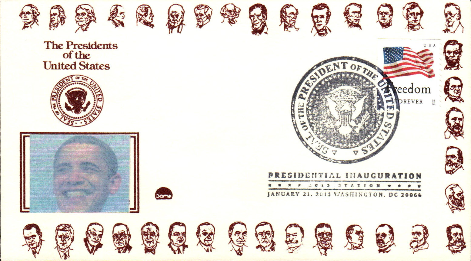 Barack H. Obama 2013 Dome Inauguration Cover | United States, Stamp ...