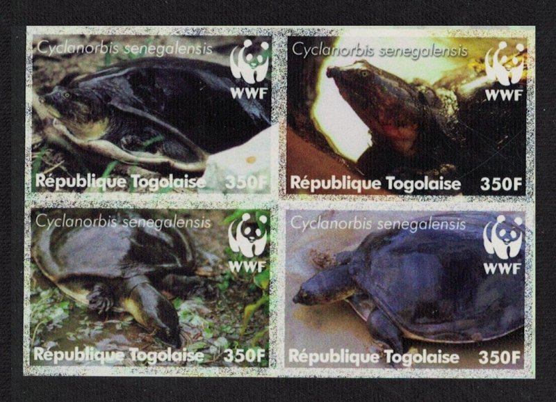 Togo WWF Senegal Flapshell Turtle 4v in block 2*2 IMPERF 2006 MNH ...