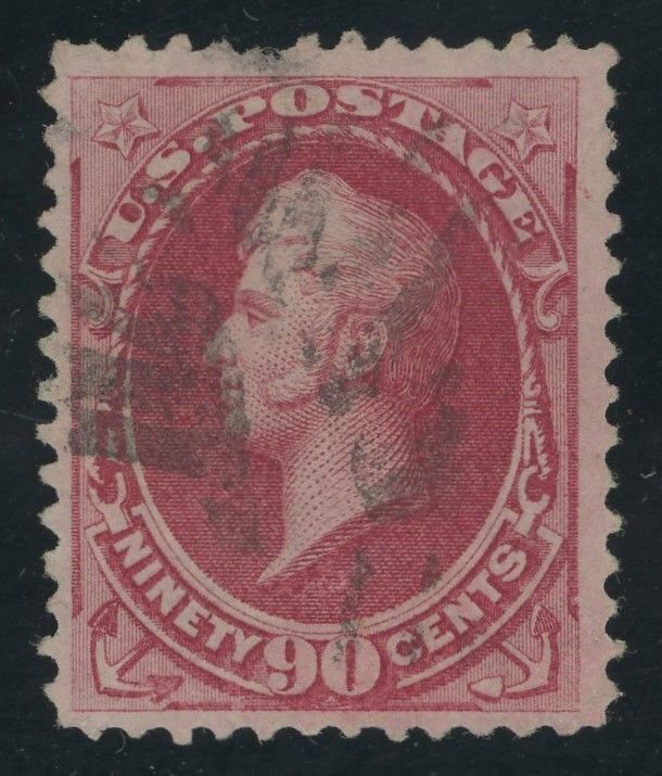 USA 166 - 90 cent Rose Carmine - F/VF App Used - pulled perf thin spots ...