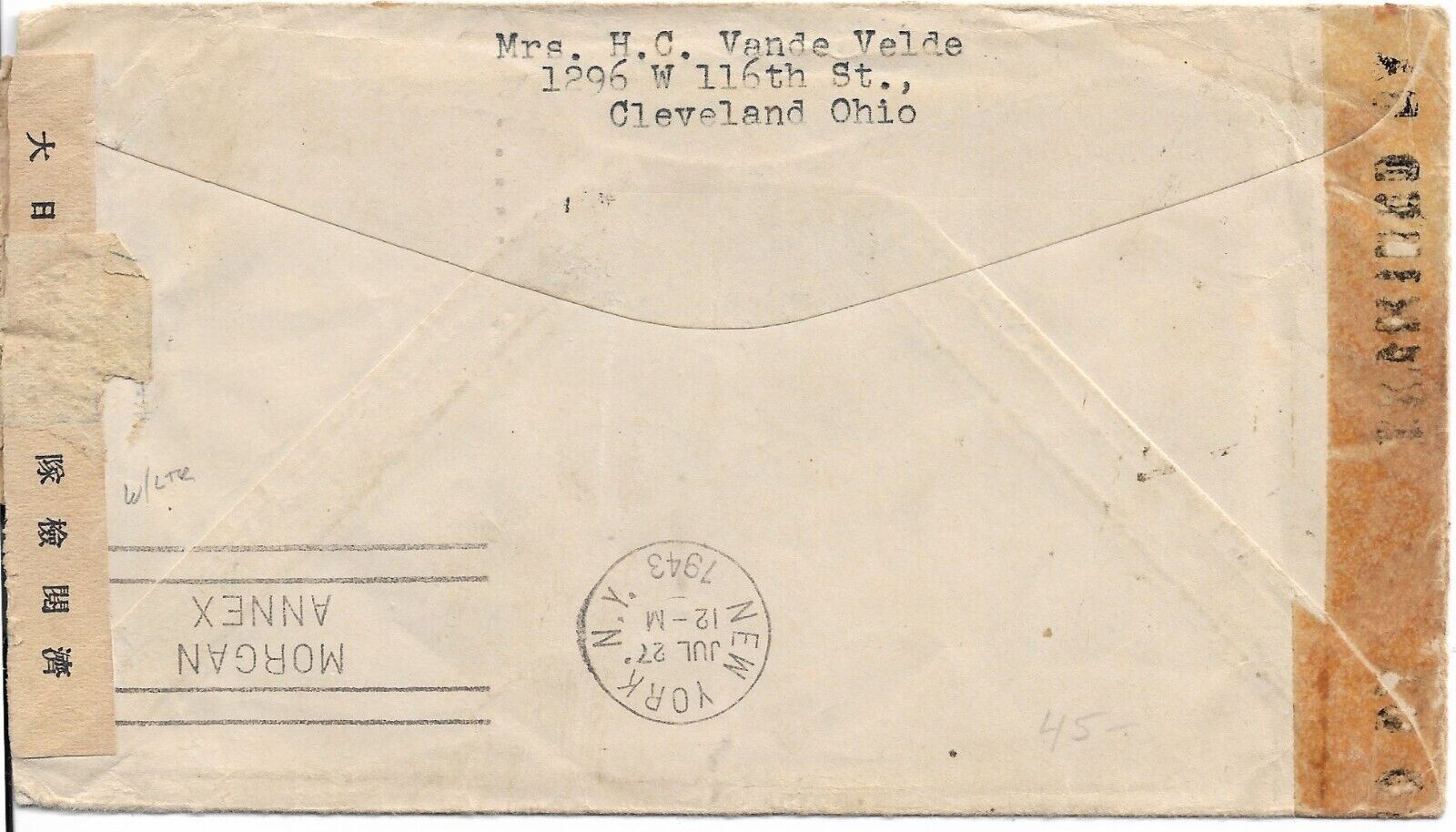 Cleveland to PI POW Camp #11 Terminal Port Building 1943 Letter ...