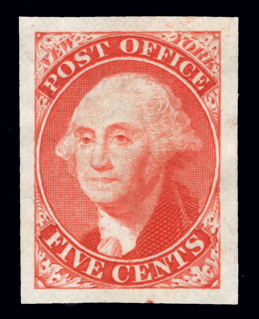 US Stamps # 9x1tc Scarlet Trial Color Plate Proof on India LOT #4638 ...