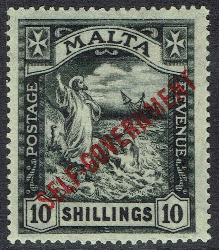 Malta 1922 Self Government 10/- ST Paul WMK Multi Script CA | Europe ...