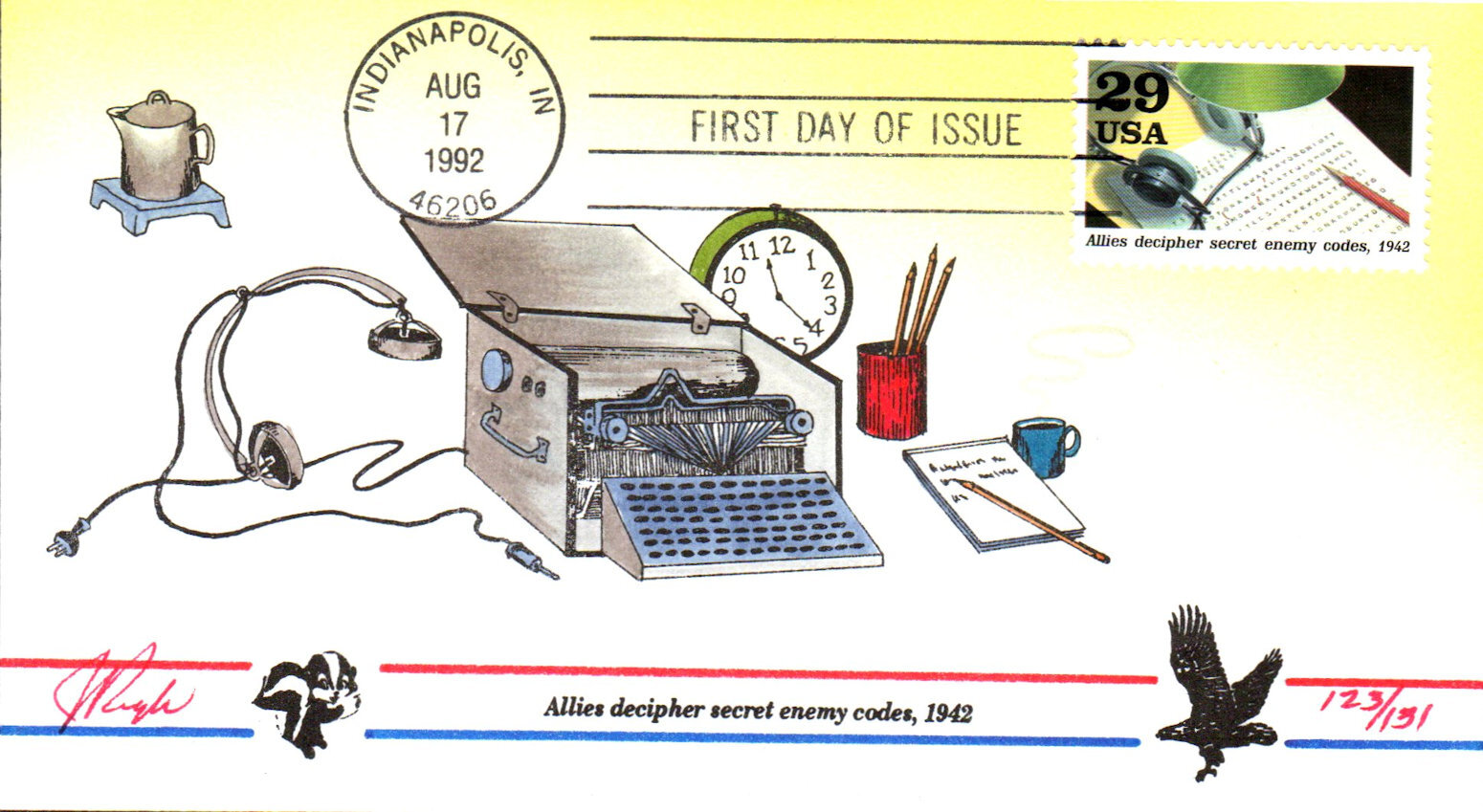 #2697f Allies Decipher Codes Pugh FDC | United States, General Issue ...