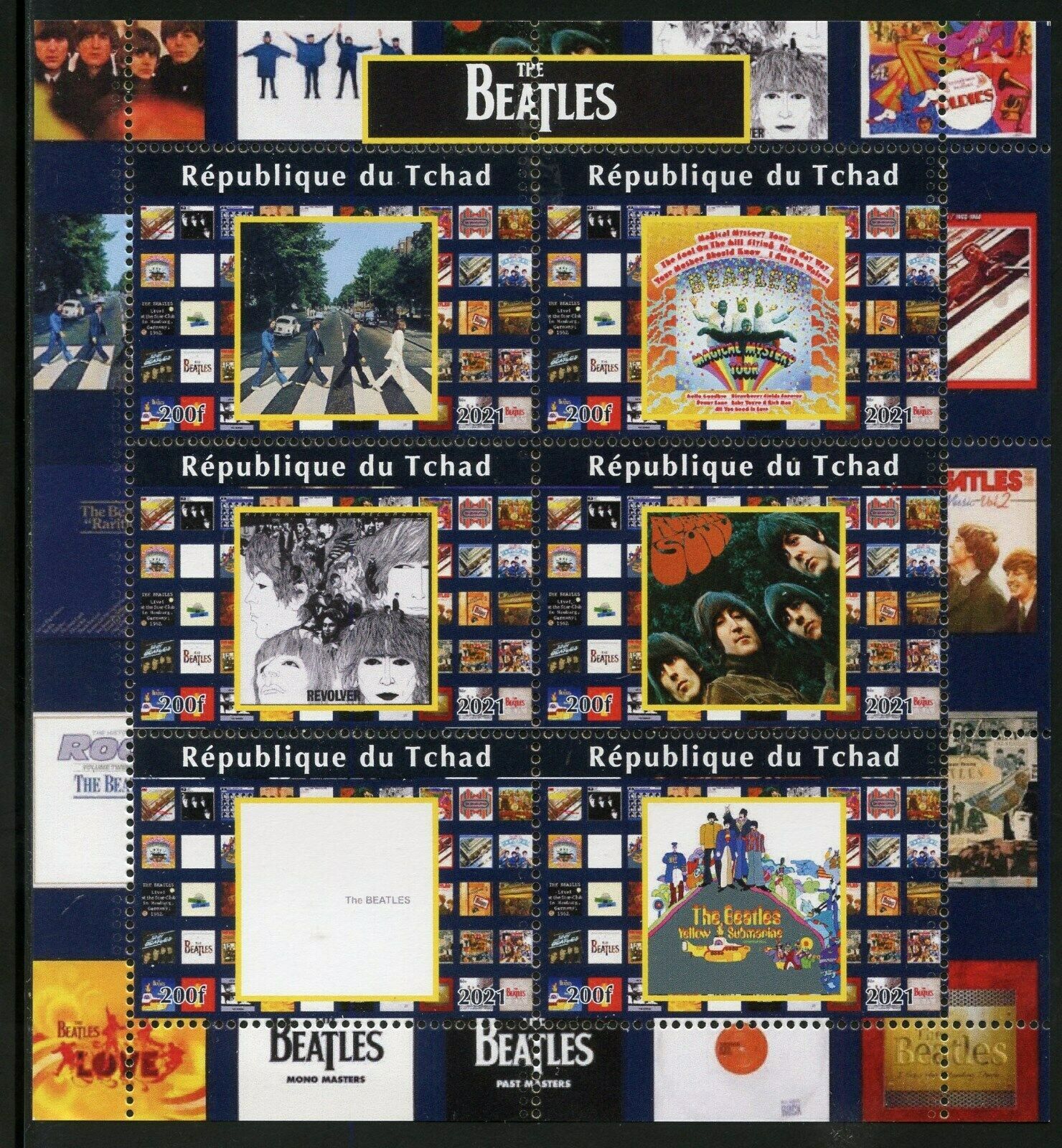 Chad 2021 the Beatles Record Album Covers SET of TWO Sheets Mint NH ...
