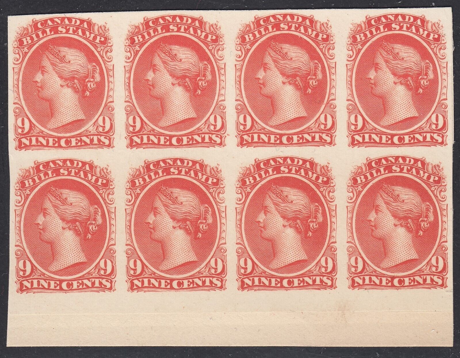 Canada Revenue FB26 Federal Bill Stamp Plate Proof Block of 8 | Canada ...