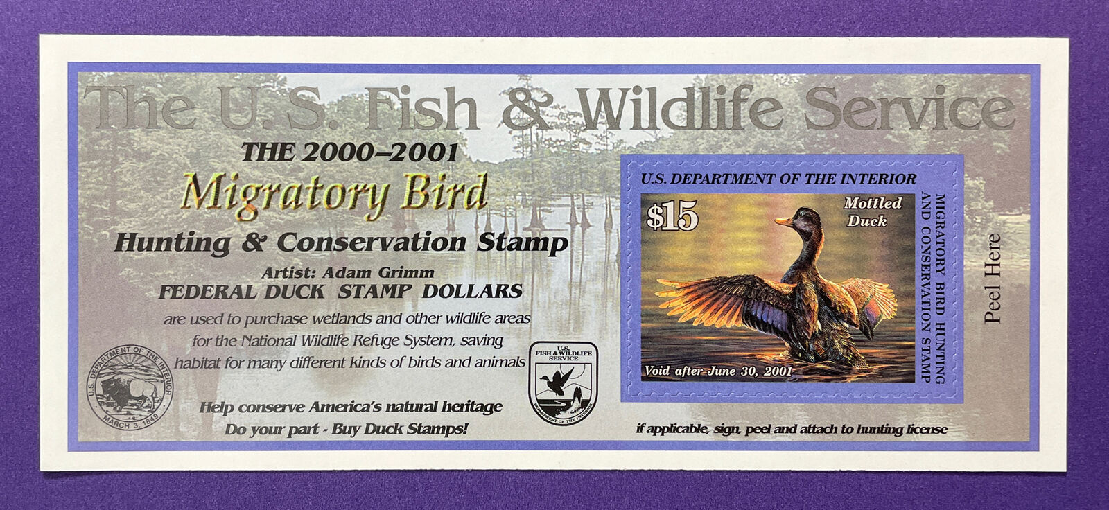 RW68a NORTHERN PINTAIL $15 US Federal Duck Stamp MNH 2001-2002 | United ...