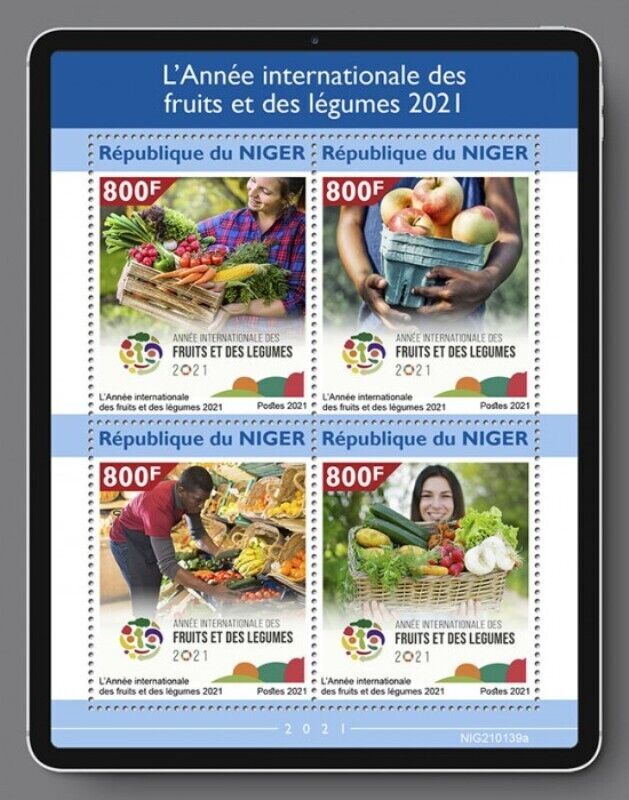Niger - 2021 Intl Year of Fruits & Vegetables - 4 Stamp Sheet - NIG210139a | Africa - Niger ...