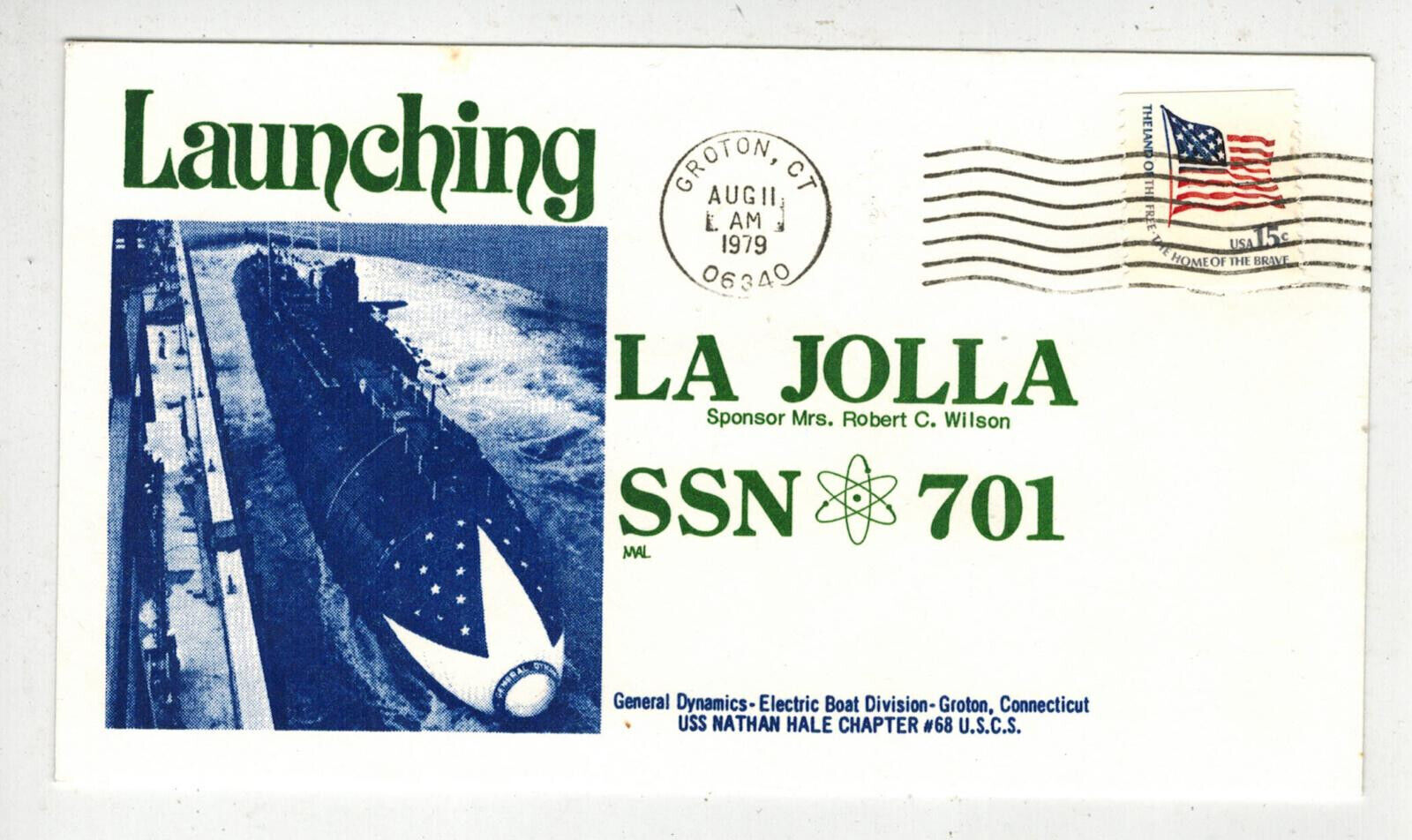 US Navy Submarine USS LA Jolla SSN 701 Launching 1979 Electric Boat ...