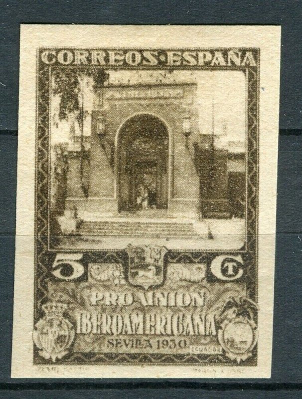 SPAIN; 1930 Spanish - US Expo issue fine Mint IMPERF issue 5c. value ...