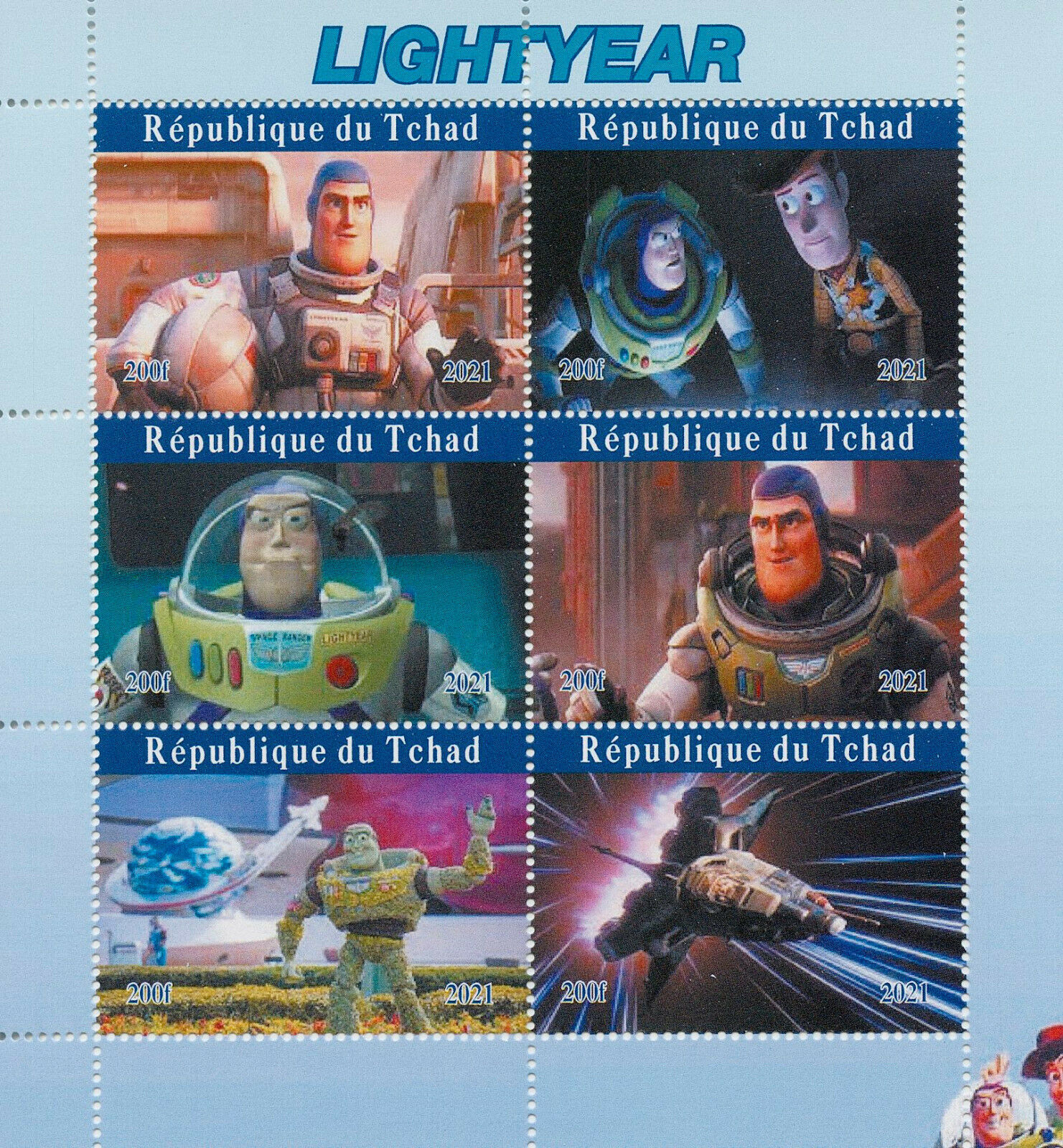 Chad 2021 MNH Disney Stamps Buzz Lightyear Woody Cartoons Animation 6v ...