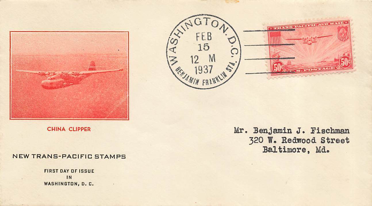 C22 50c China Clipper Airmail - Rice # 11 Cv$75 | United States ...