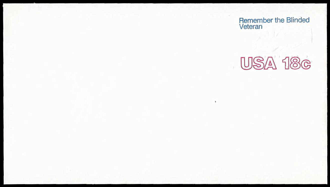 PCBstamps US U600 18c Blinded Vets, embossed envelope unused, (1 ...