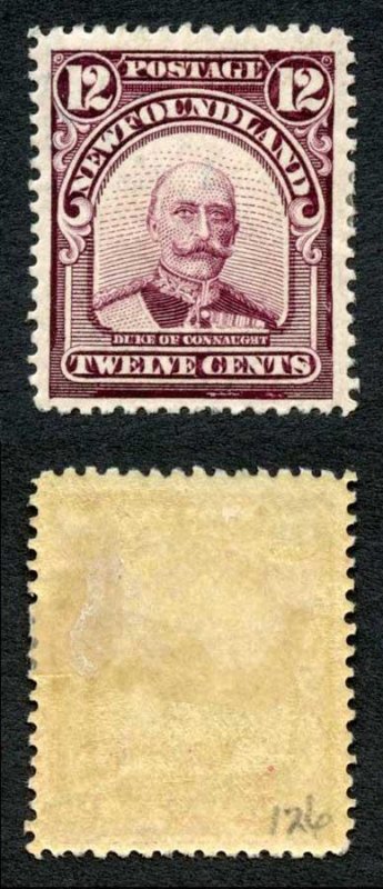 Newfoundland SG126 12c MAJOR Re-entry (listed by Unitrade) Fine M/M ...