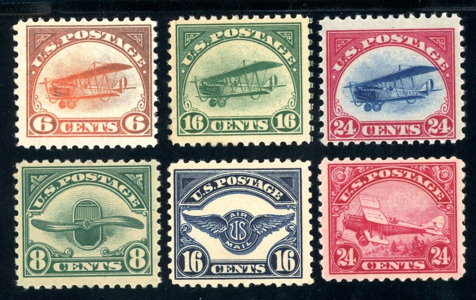 USAstamps Unused FVF US Airmail Complete Set Scott C1, C2, C3, C4, C5 ...