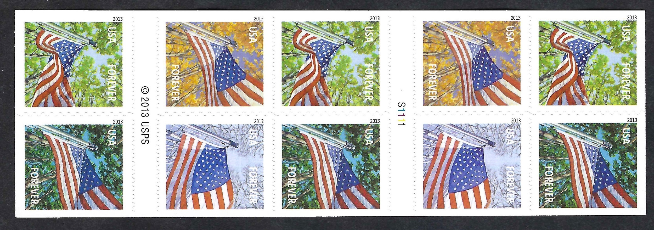 United States #4785e Flags (2013). Pane of 10. MNH | United States ...