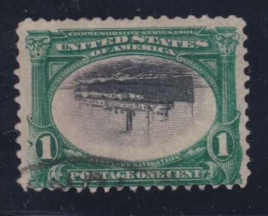 US 294a 1c Pan-American INVERTED CENTER ERROR w/APS Cert F-VF appr SCV ...