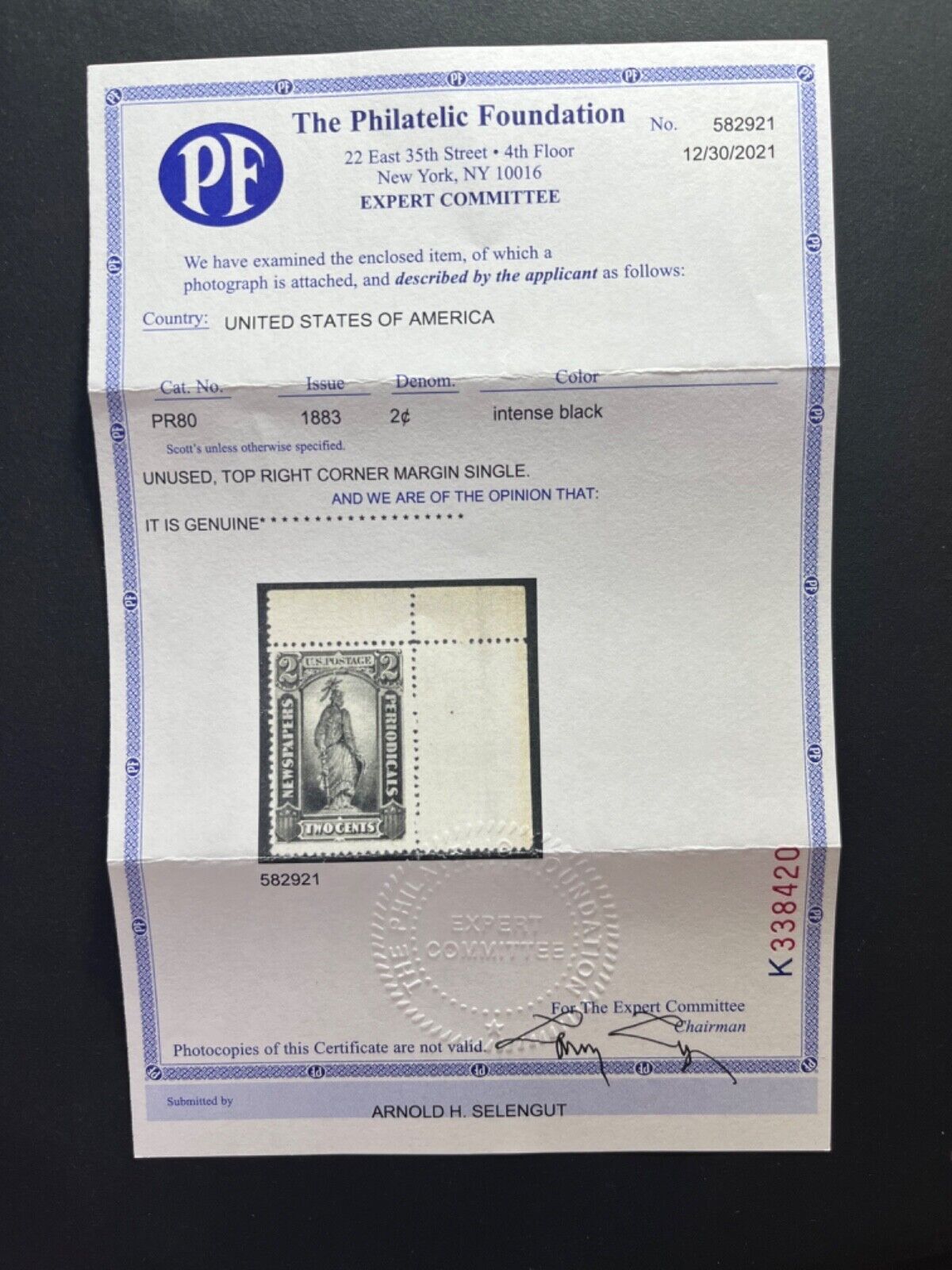 US Stamps #Pr80 Ngai Newspaper VF PF Cert LOT #81914-21 | United States ...