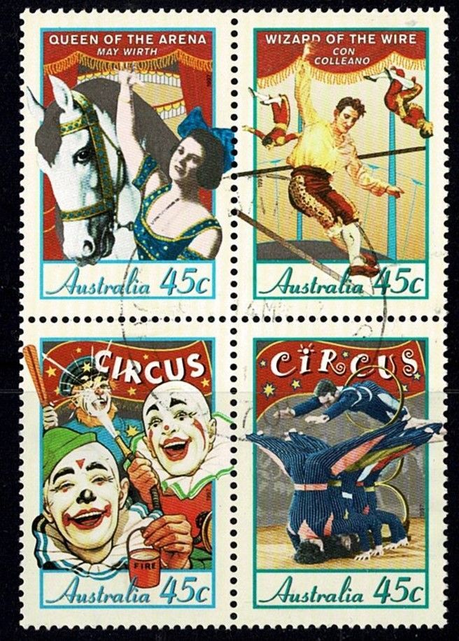 Australia 1997 Circus - 150th Anniversary Set as Block of 4 Used ...
