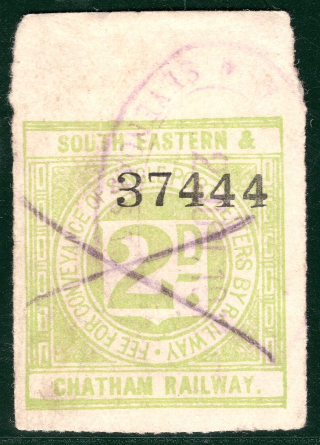 GB Kent SE&CR RAILWAY Letter Stamp 2d *SEVENOAKS* STATION 1911? Used ...