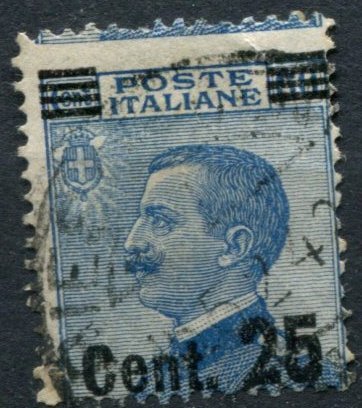 Italy Sc#153 Used, 25c on 60c dl bl, King VEIII, Michetti type, facing ...