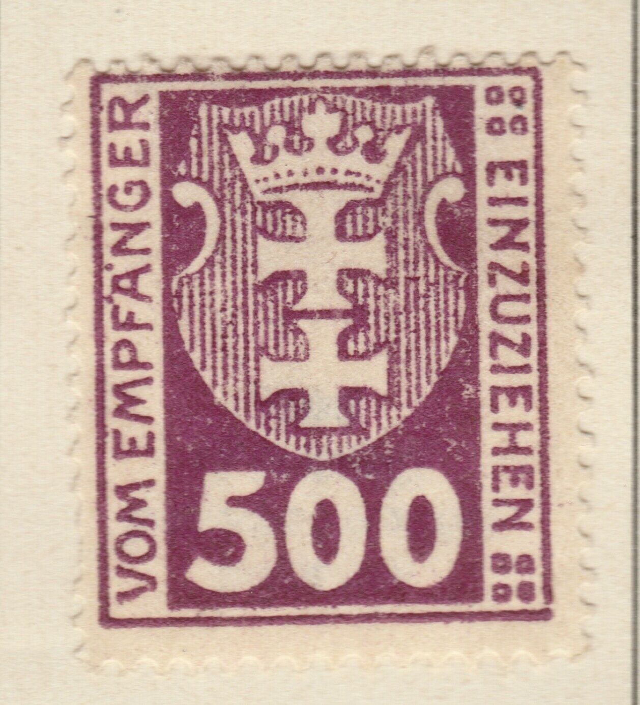 Germany Danzig Official 1923 WMK Webbing 500pf MH* Stamp A27P7F21896 ...