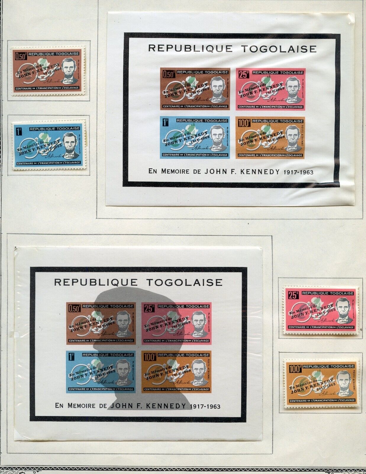 John F. Kennedy Memorial Stamp LOT B of Sets & Souvenir Sheets Mint NH ...