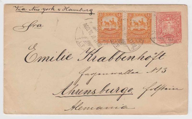 Mexico 1899 PS Envelope Mepsi E59 + Pair of 4 Cents S.L.P. to ...