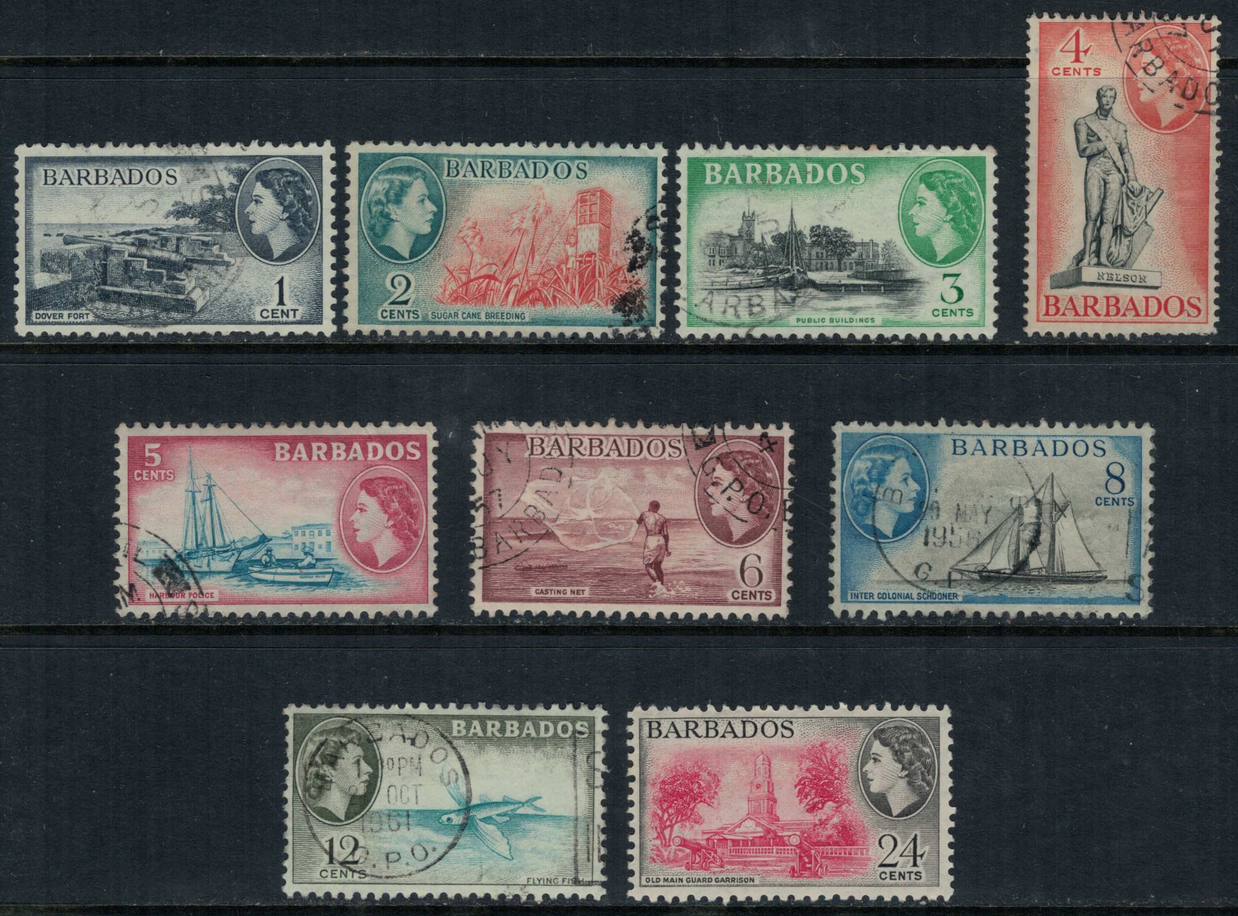 Barbados #235-43*/u CV $6.30 | Caribbean - Barbados, General Issue ...