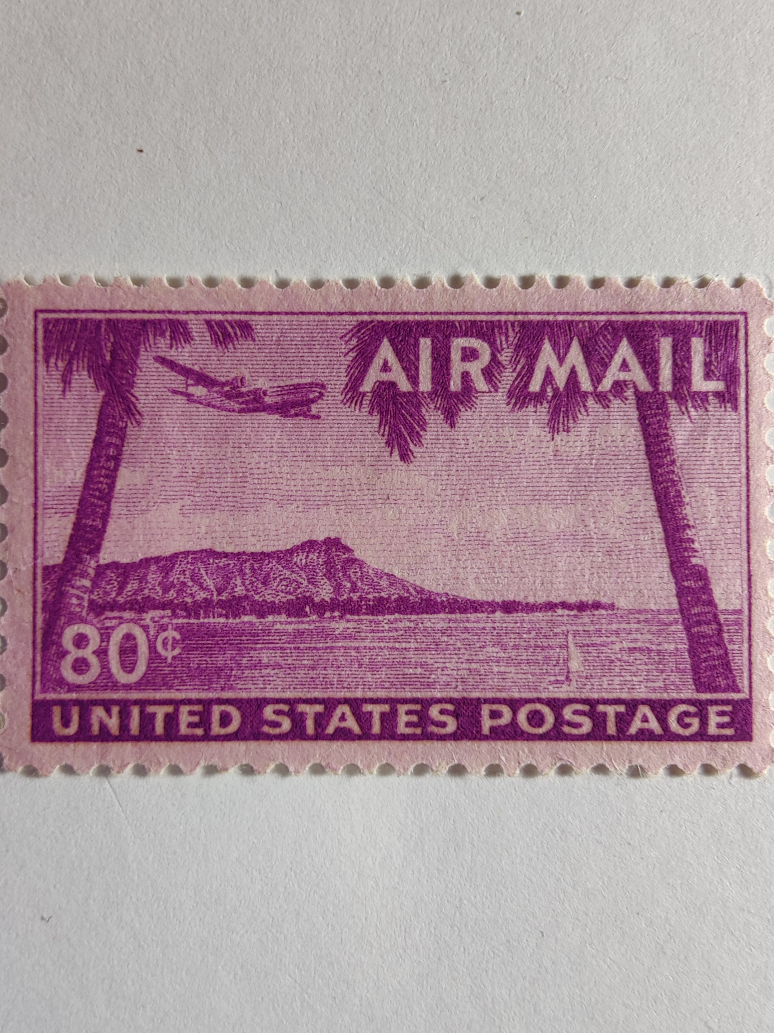 Scott #C46 80 Cent Desirable Single Diamond Head Honolulu Hawaii AIR ...