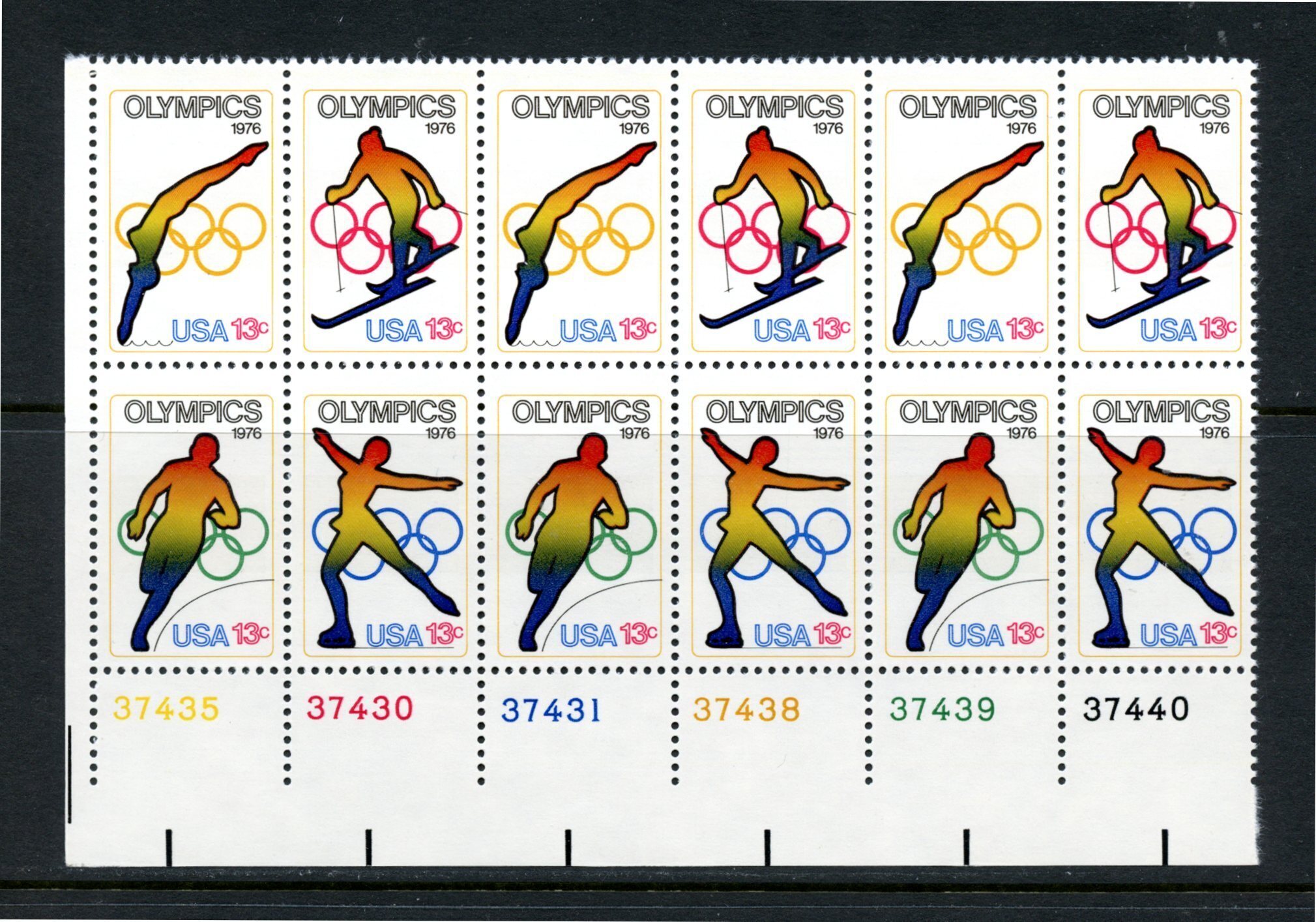 Scott 1695-98 13¢ Olympic Games Plate Block of 12 MNH Sherwood Stamp ...