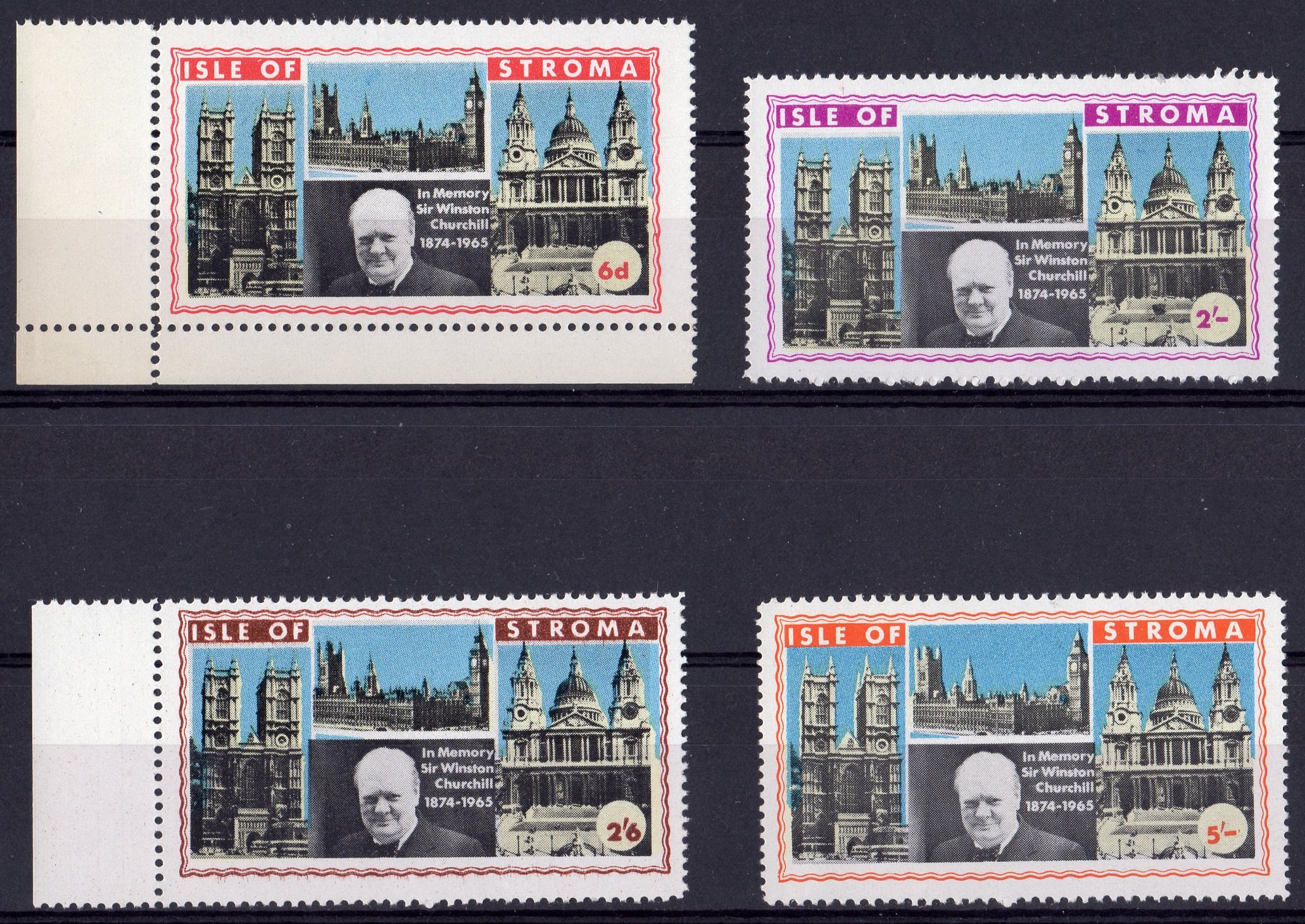 Stroma 1968 Tribute to SOR Winston Churchill Set (4) Perforated MNH ...