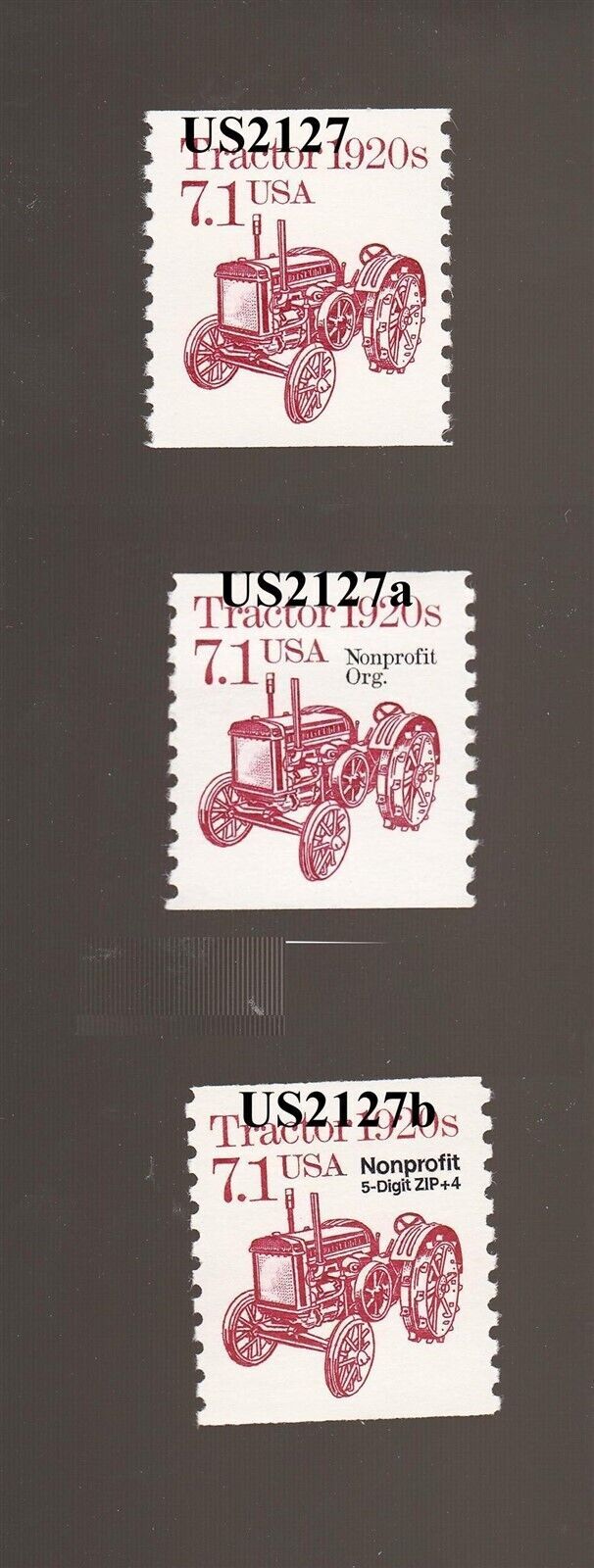 single 7.1c Tractor US 2127, 2127a, 2127b Lot (3) F-VF MNH | United ...