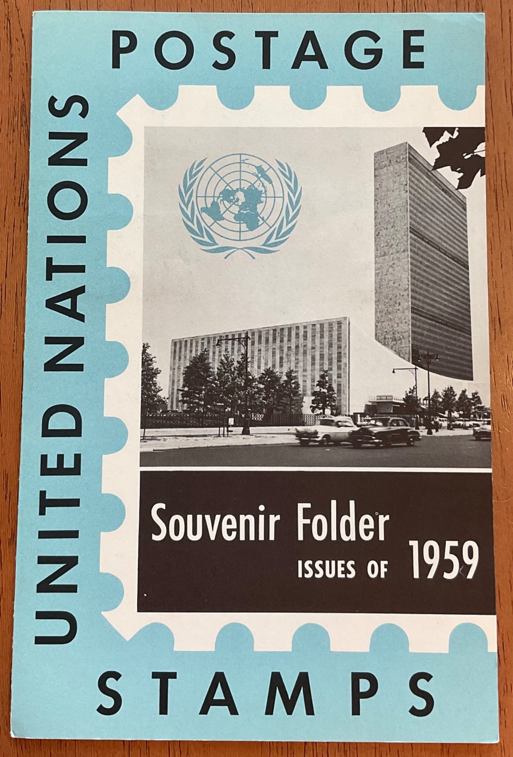 United Nations #C5-6 #69-76 1959 Souvenir Folder STAMPS “Pasted” to ...
