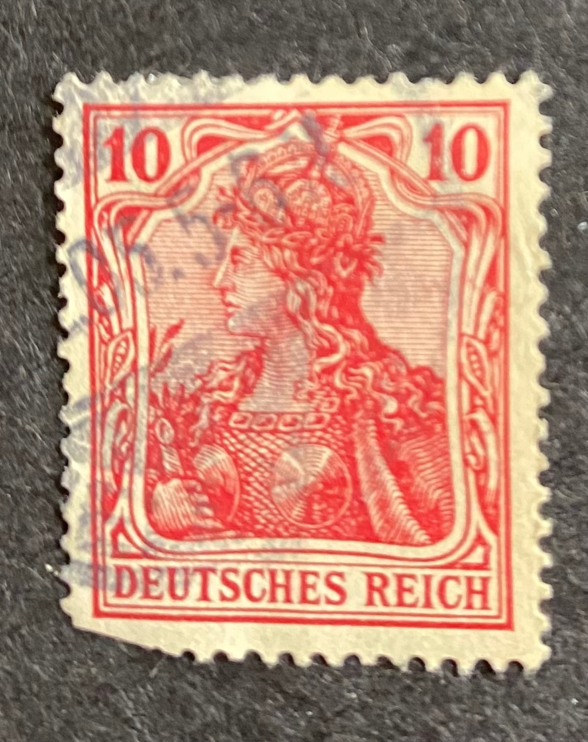 Germany 1905 Stamp 10 Pf Deutsches Reich Red Stamp Used Hinged Scott ...