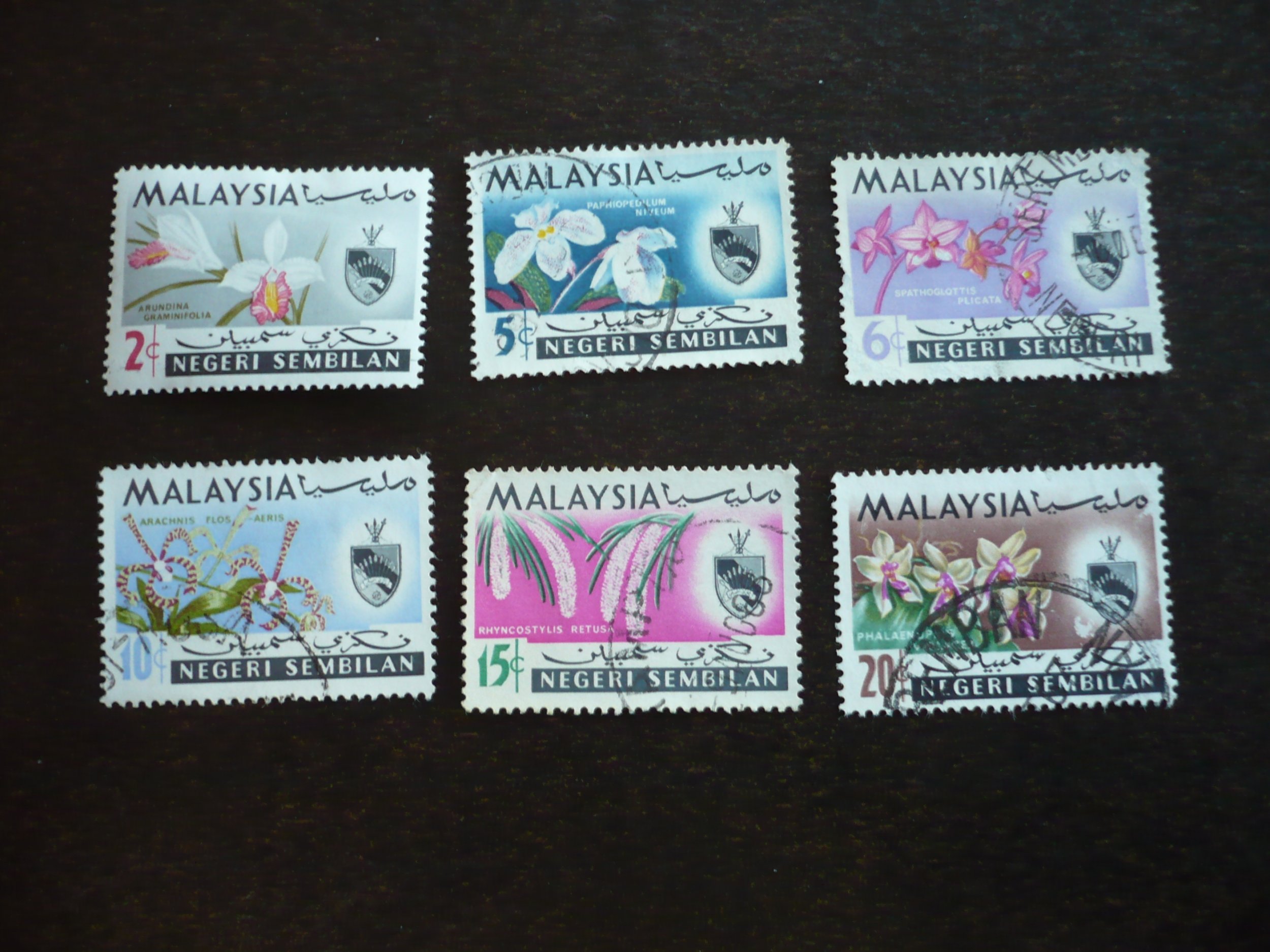 Stamps - Negri Sembilan - Scott# 77-82 - Used & Mint Hinged Part Set of ...