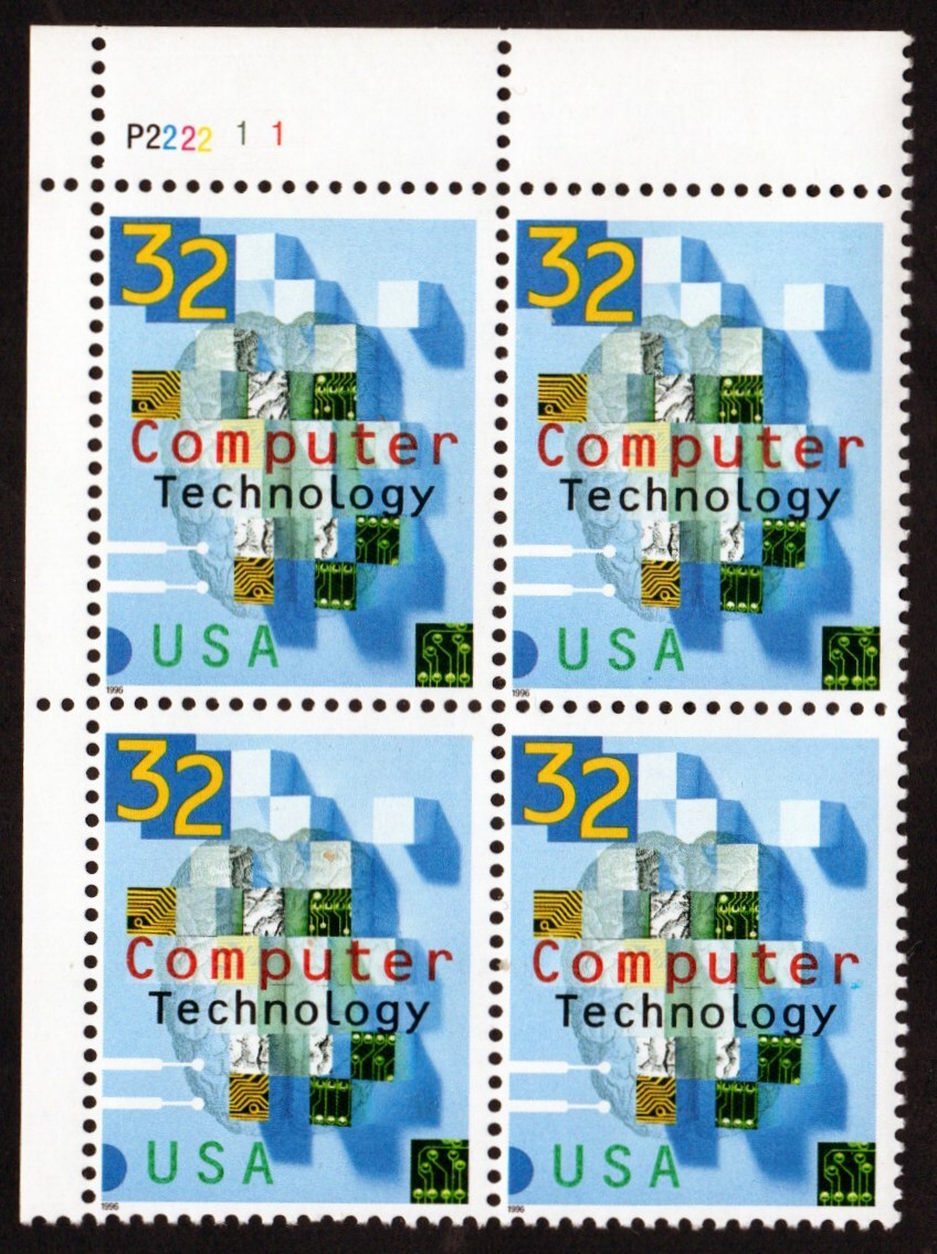 SC# 3106 - (32c) - Computer Technology - MNH Plate Block/4 UL PP2222-1 ...