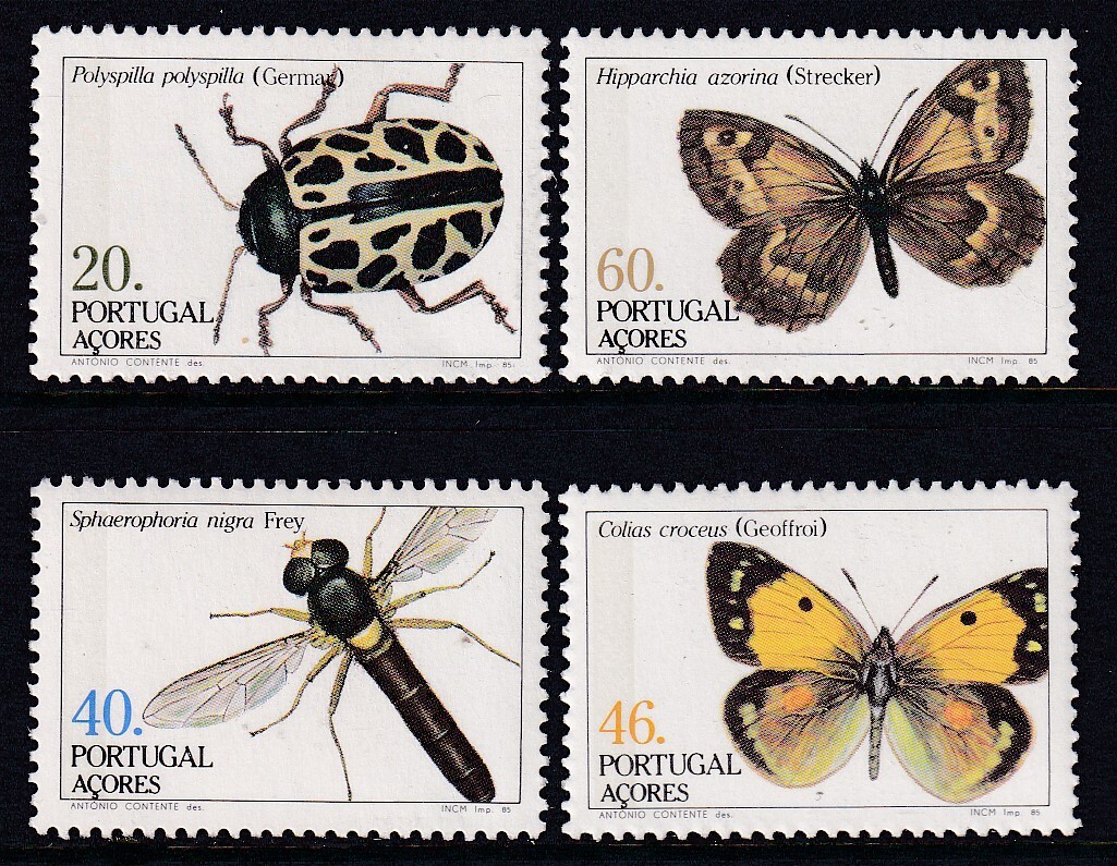 Azores 349-352 Insects MNH VF | Europe - Portugal & Colonies, General ...