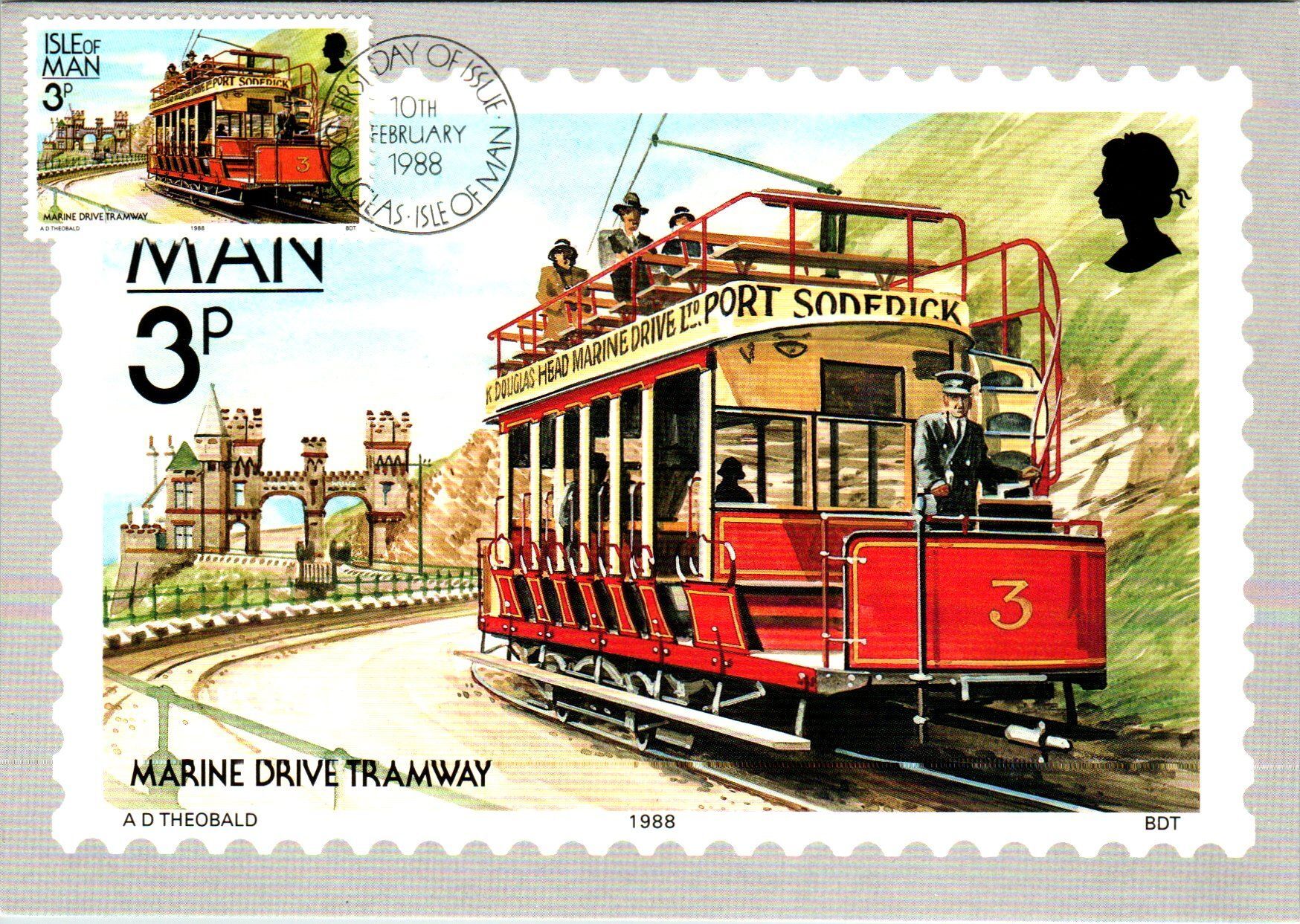 Isle of Man 347-358 Trams Trains Set of Twelve Maxi Cards U/A FDC ...