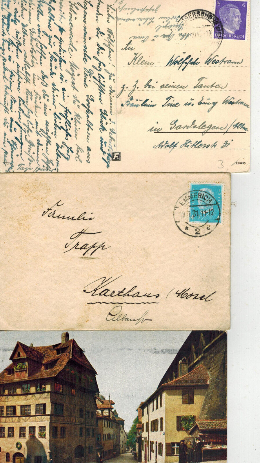 Germany Collection LOT of 12 OLD Postcards & Envelopes Both Sides Shown ...