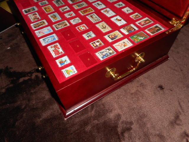 Treasury of U.S. Christmas Stamps - Slabbed Stamps in 2 Drawer Wood ...
