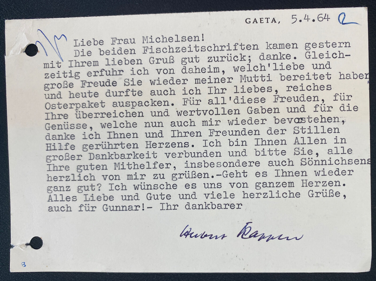 1964 SS Kappler & Reader Prisoners Of War POW Gaeta Italy Postcard ...