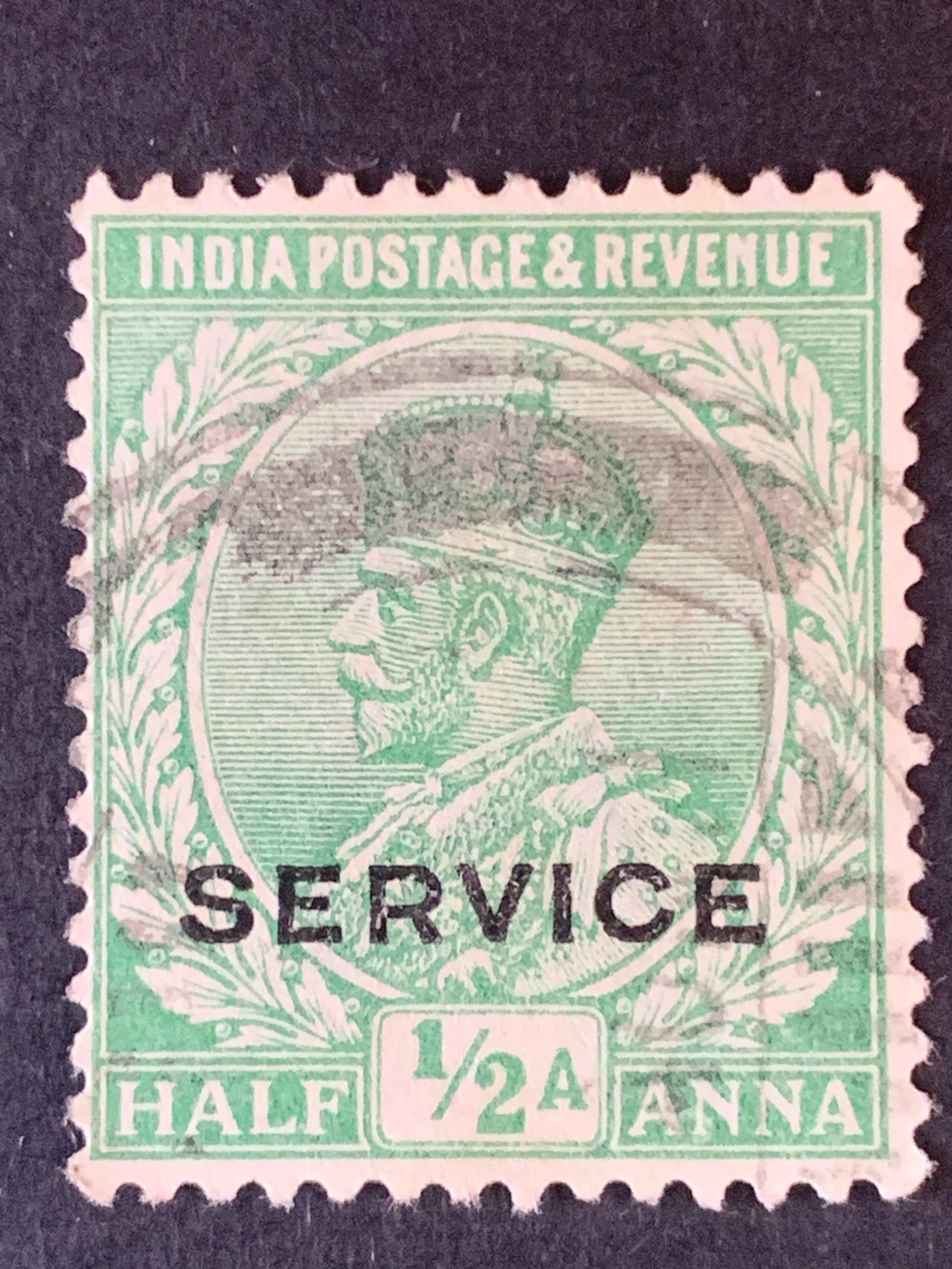 Half Anna stamp , black cancelled postage used, refno:5015 | Worldwide ...