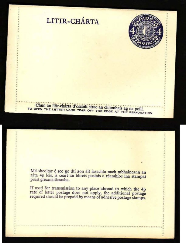 Ireland-4p- id1-unused postal stationery lettercard- | Worldwide ...