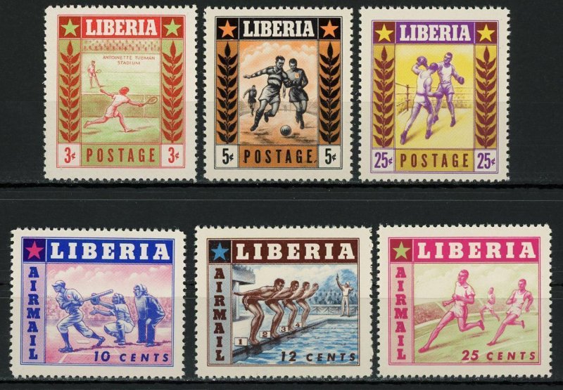 Olympics Baseball Swimming Soccer Boxing Sport Serie Set of 6 Stamps ...