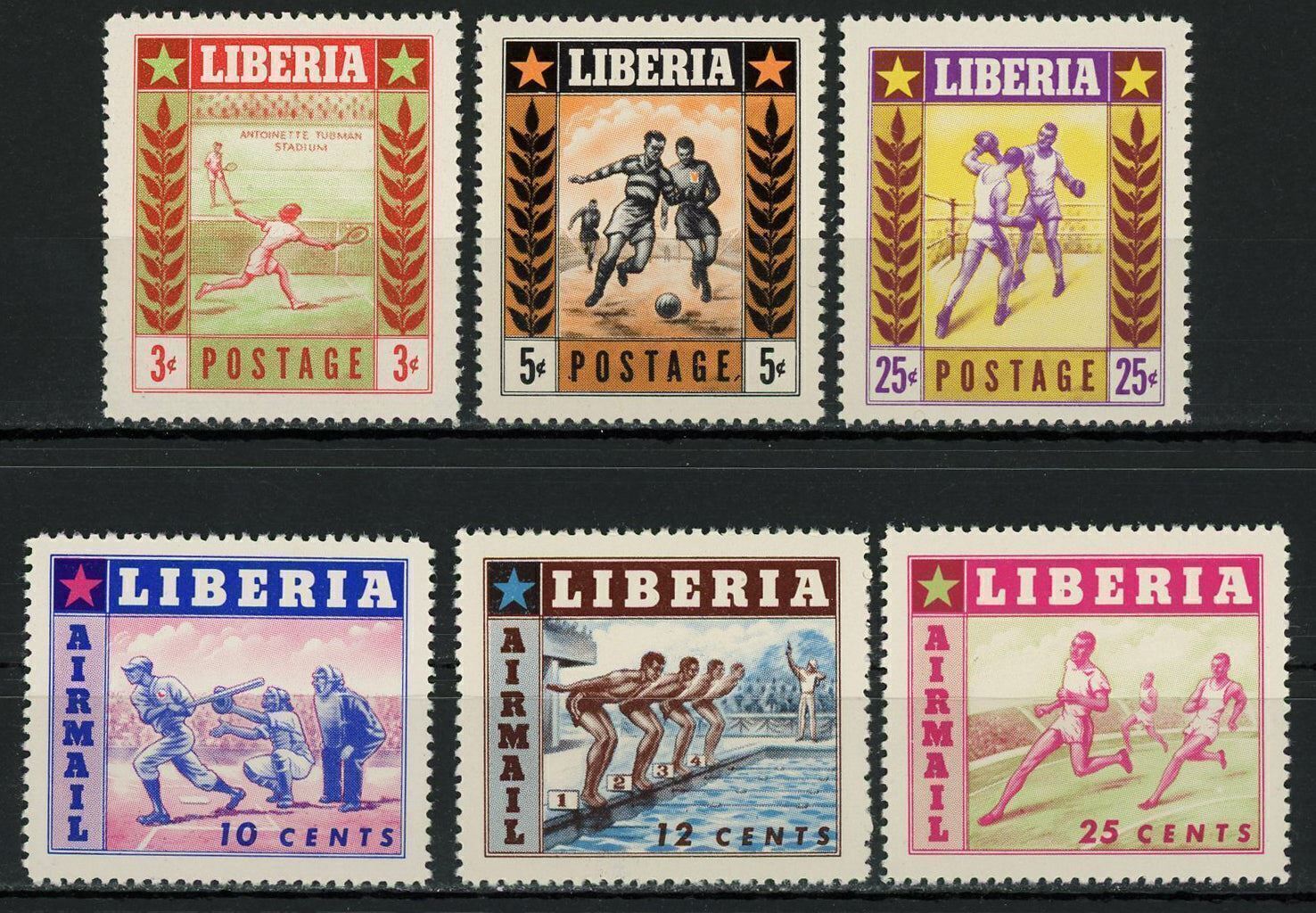 Olympics Baseball Swimming Soccer Boxing Sport Serie Set of 6 Stamps ...