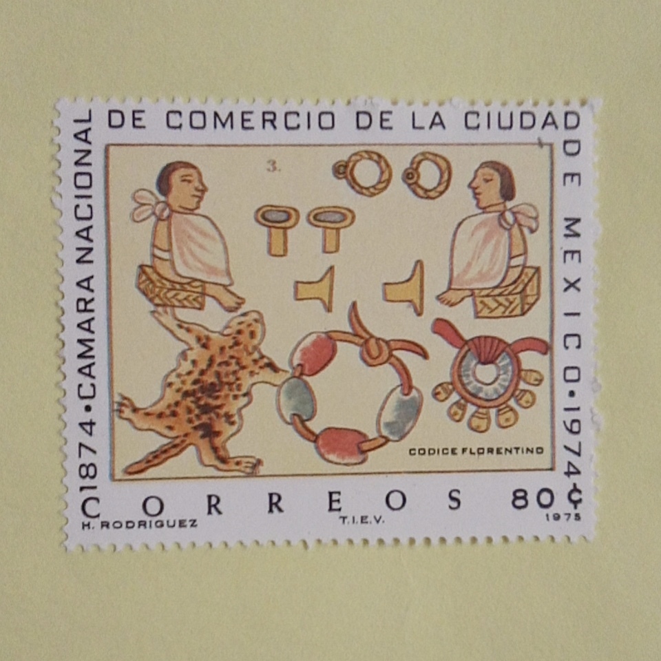Mexico 1975 100th Anni Mexican Chamber of Commerce Archaeology Art ...