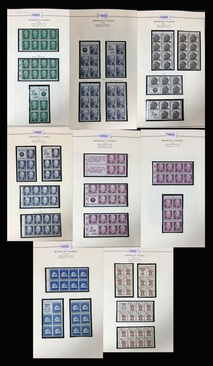 US Stamps # Booklet Panes Collection Mint OG 8 Pages LOT #14552 ...