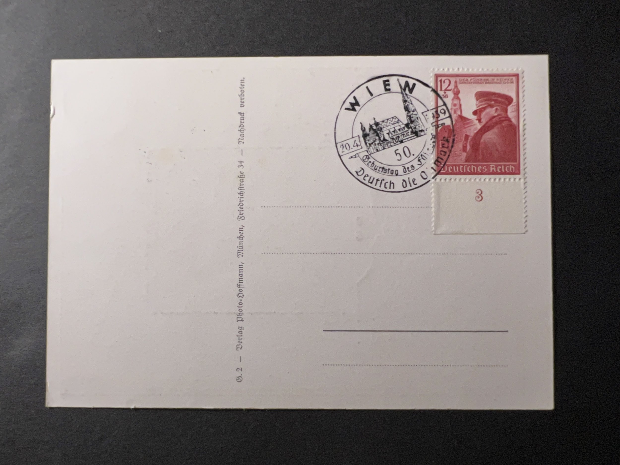 1939 Nazi Germany Postcard Cover Wien Vienna No Address Adolf Hitler ...